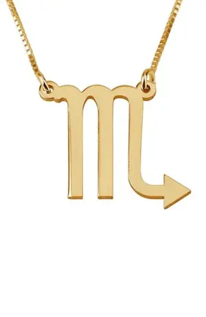 MELANIE MARIE Zodiac Pendant Necklace - Gold Plated - Scorpio