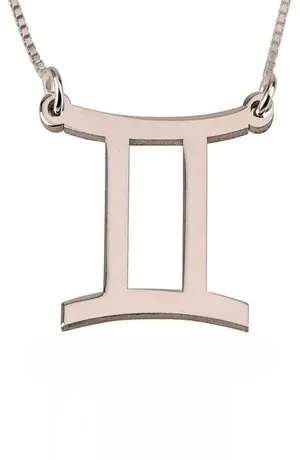 MELANIE MARIE Zodiac Pendant Necklace - Rose Gold Plated - Gemini