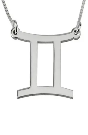 MELANIE MARIE Zodiac Pendant Necklace - Sterling Silver - Gemini
