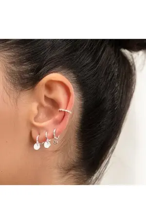 Monica Vinader Siren Muse Mini Coin Drop Huggie Hoop Earrings - Silver