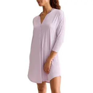 Fleur't Dolman Three Quarter Sleeve Nightshirt Lavender Cream