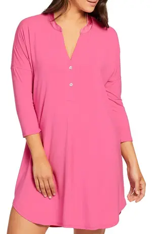 Fleur't Dolman Three Quarter Sleeve Nightshirt - Sweet Pink