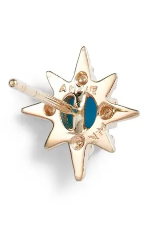 Anzie Micro Starburst Turquoise Stud Earrings - Gold