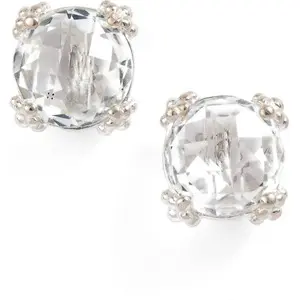 Anzie Anzie Cluster Topaz Stud Earrings White Topaz