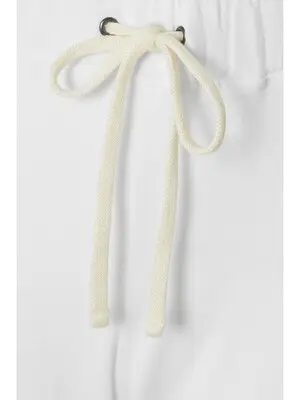 JAMES PERSE Cropped Supima Cotton-terry Track Pants - White