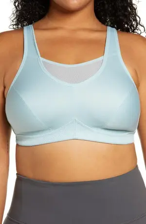 GLAMORISE No-bounce Camisole Sports Bra Centennial Aqua/ Gray