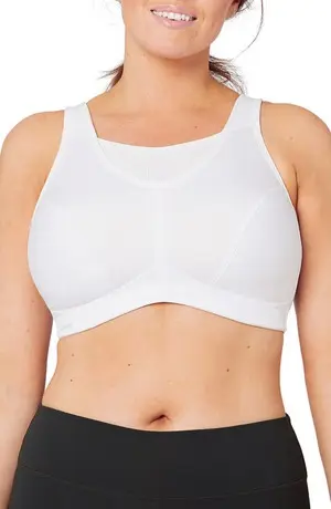 GLAMORISE No-bounce Camisole Sports Bra - White