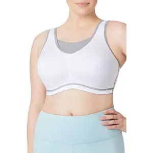 GLAMORISE No-bounce Camisole Elite Sports Bra - White/gray