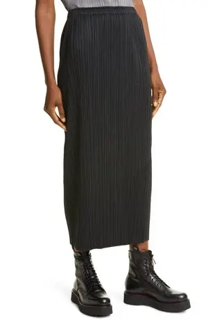 Issey Miyake Basics Pleated Midi Skirt