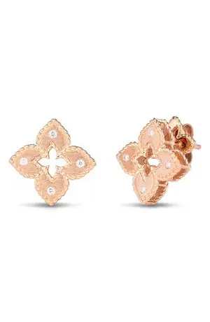 Roberto Coin Roberto Coin Venetian Princess Diamond Stud Earrings Rose Gold