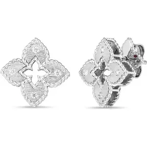Roberto Coin Venetian Princess Diamond Stud Earrings - White Gold