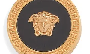 Versace Medusa Head Pendant Necklace - Gold/black
