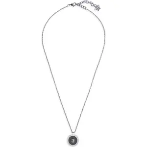 Versace Versace Medusa Head Pendant Necklace Palladium Black