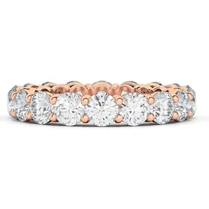 HAUTECARAT 18k Gold Lab-created Diamond Eternity Band Ring - Rose Gold