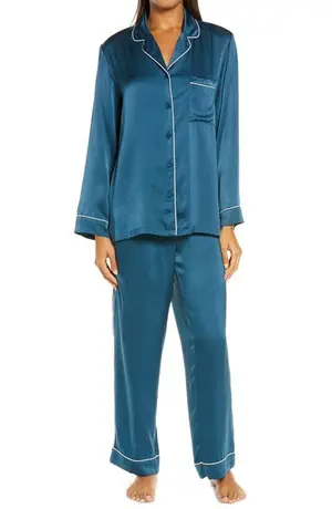 PAPINELLE Silk Pajamas Deep Ocean