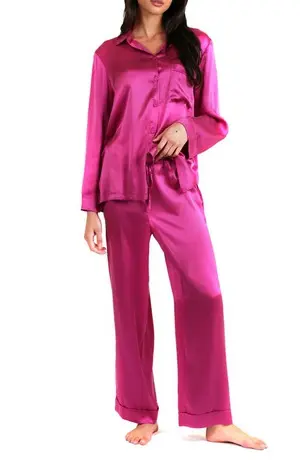 PAPINELLE Silk Pajamas Fuchsia