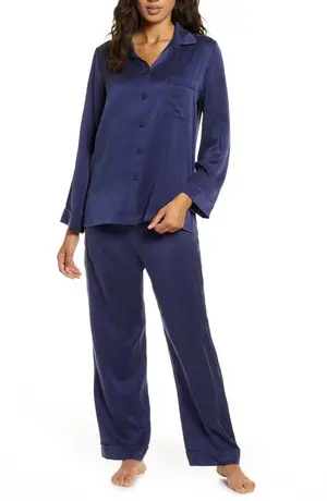 PAPINELLE Silk Pajamas Navy