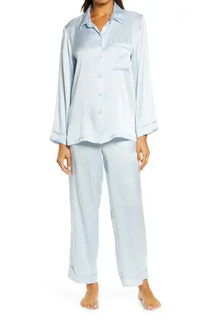 PAPINELLE Silk Pajamas Pale Blue