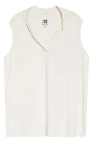 Anne Klein Triple Pleat Sleeveless Blouse - Anne White