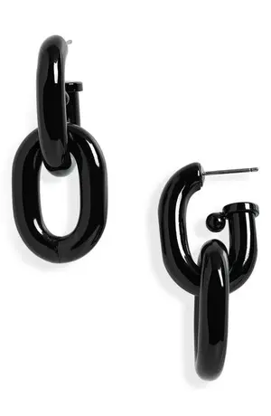Rabanne Paco Xl Link Hoop Earrings - P001 Black