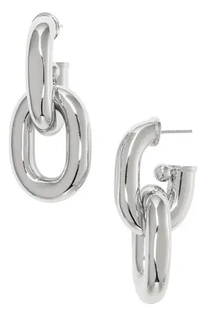Rabanne Paco Xl Link Hoop Earrings - P040 Silver