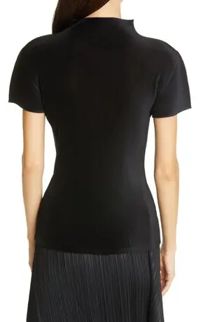 Issey Miyake Mist Basics Funnel Neck Top - Black