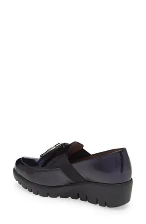 WONDERS Loafer Wedge - Lack Noche/wash Plomo