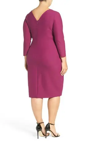 Alex Evenings Embellished Ruched Sheath Cocktail Dress - Passion