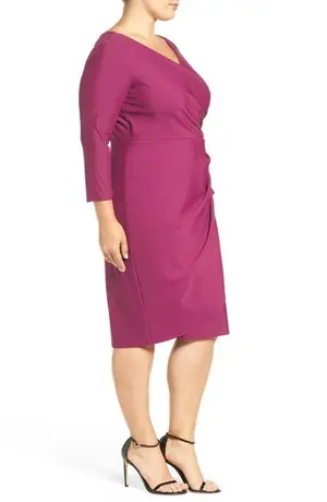Alex Evenings Embellished Ruched Sheath Cocktail Dress - Passion