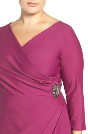 Alex Evenings Embellished Ruched Sheath Cocktail Dress - Passion