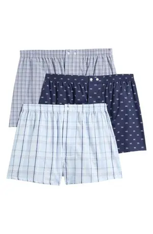 Nordstrom 3-pack Classic Fit Boxers - Blue Clark Plaid Multi