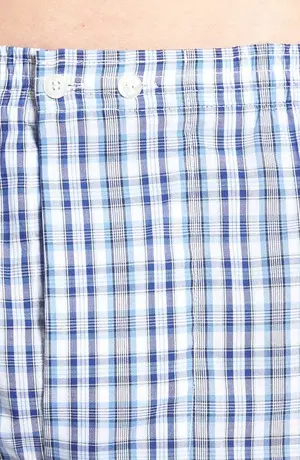 Nordstrom 3-pack Classic Fit Boxers - Blue Dazzle Solid- Plaid Pack