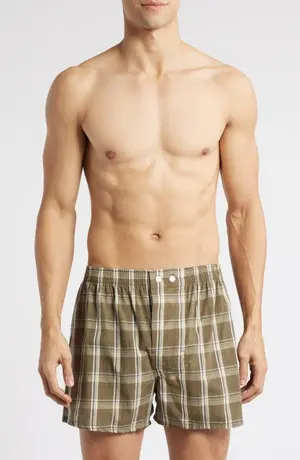 Nordstrom 3-pack Classic Fit Boxers - Olive Utility Plaid Multi