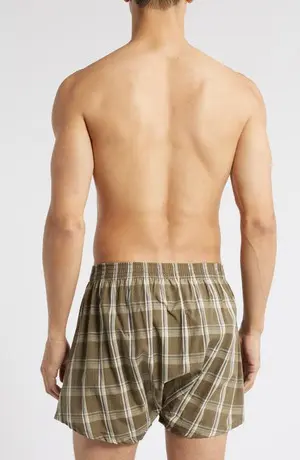 Nordstrom 3-pack Classic Fit Boxers - Olive Utility Plaid Multi