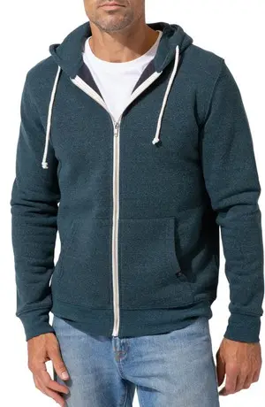 THREADS 4 THOUGHT Trim Fit Heathered Fleece Zip Hoodie