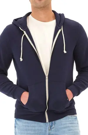 THREADS 4 THOUGHT Trim Fit Heathered Fleece Zip Hoodie