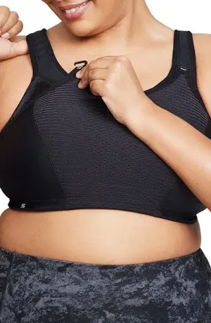 GLAMORISE Custom Control Sports Bra - Solid Black