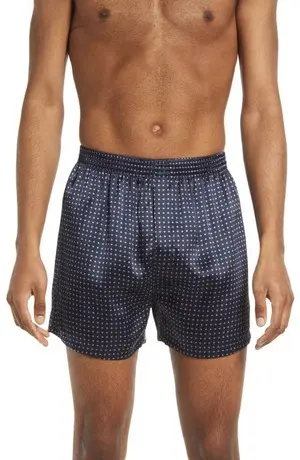 Majestic International Majestic International Dot Silk Boxers Navy Dot