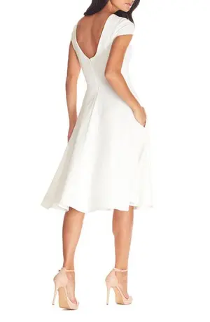 Dress The Population Livia Fit & Flare Dress - Ivory | Editorialist