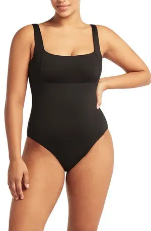 SEA LEVEL Square Neck One-piece Swimsuit