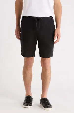 Vince Lightweight Hemp Blend Drawstring Shorts - Black
