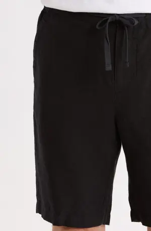 Vince Lightweight Hemp Blend Drawstring Shorts - Black