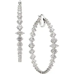 Nadri Leah Statement Hoop Earrings - Rhodium