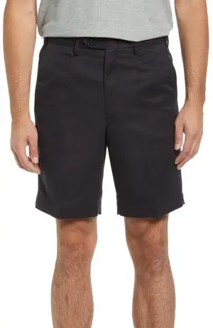 Berle Microfiber Flat-front Shorts - Black