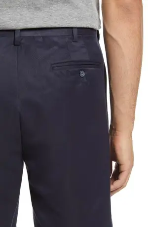 Berle Microfiber Flat-front Shorts - Navy