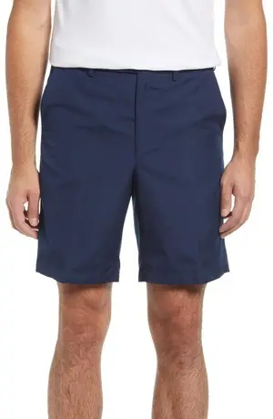 Berle Prime Flat Front Poplin Shorts - Navy