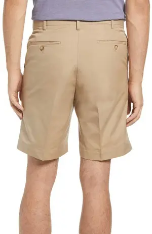 Berle Prime Flat Front Poplin Shorts - Tan
