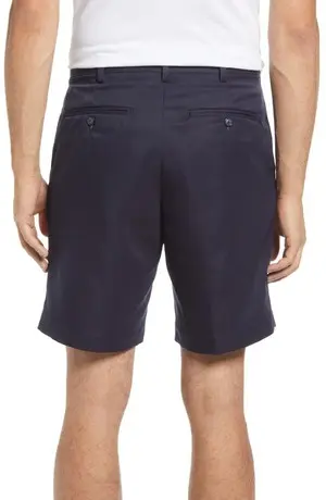 Berle Microfiber Pleated Shorts - Navy