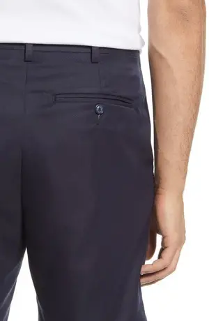 Berle Microfiber Pleated Shorts - Navy