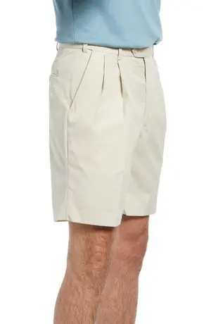 Berle Prime Pleated Poplin Shorts - Light Tan